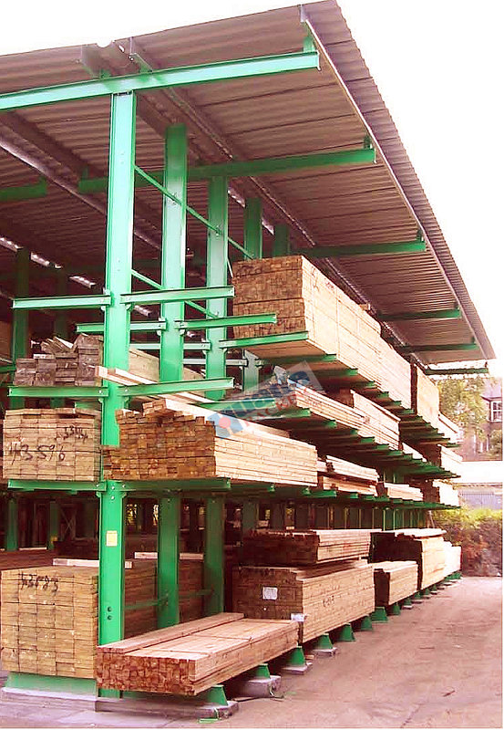 4650 Kg Per Arm Cantilever Steel Storage Racks Rows With Stacker Cranes